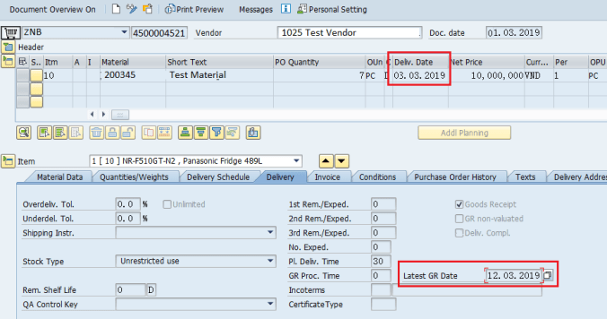 What is the use of Latest GR Date field in Purchase Order? | GANESH SAP SCM