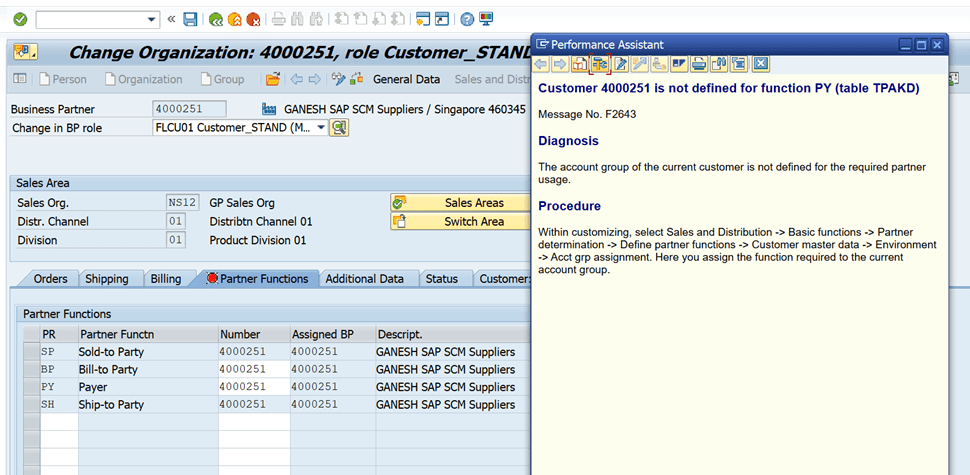 Error: Customer is not defined for function PY – Table TPAKD in SAP S/4 ...